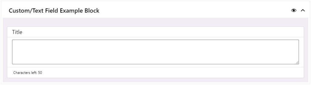 Text Field Type - Theme Redone WordPress Starter Theme